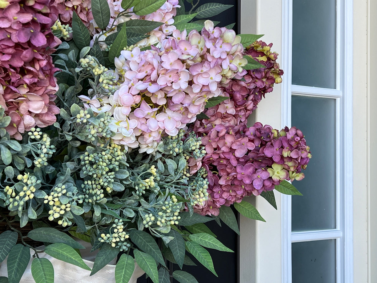 Rich Razzleberry Cone Hydrangea Wreath - TwoInspireYou